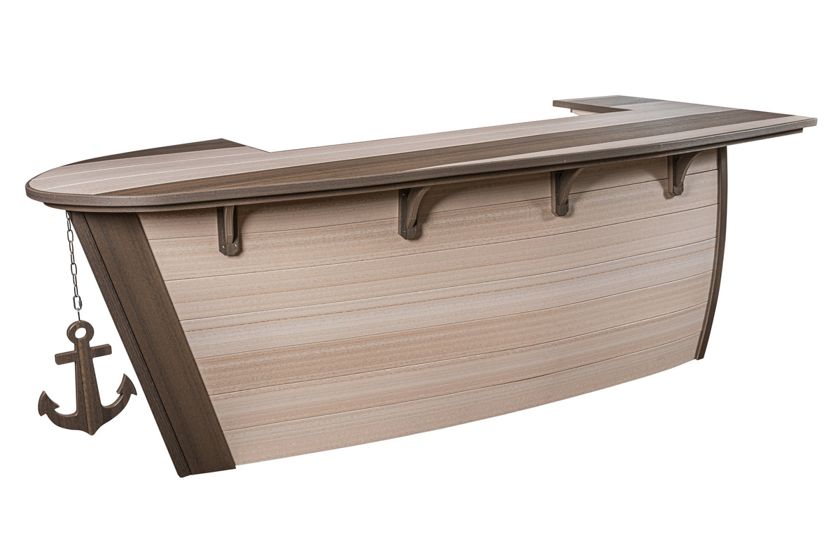 Amish-Made 118" Boat Shaped Poly Bar Table | Amish Furniture Market