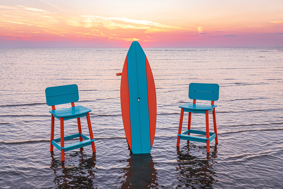 Amish-Made 6' Surfboard Shaped Bar Table Set | Amish Furniture Market