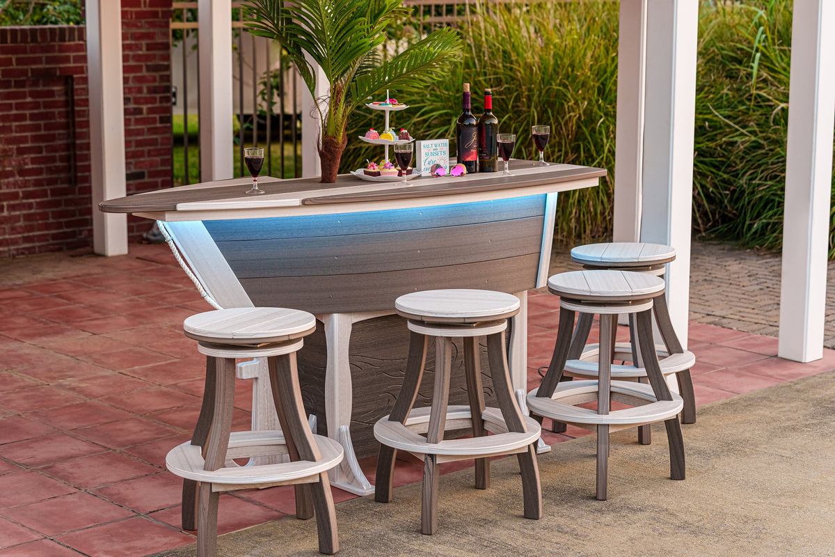 Amish-Made 76" Boat Shaped Bar Table Set | Amish Furniture Market