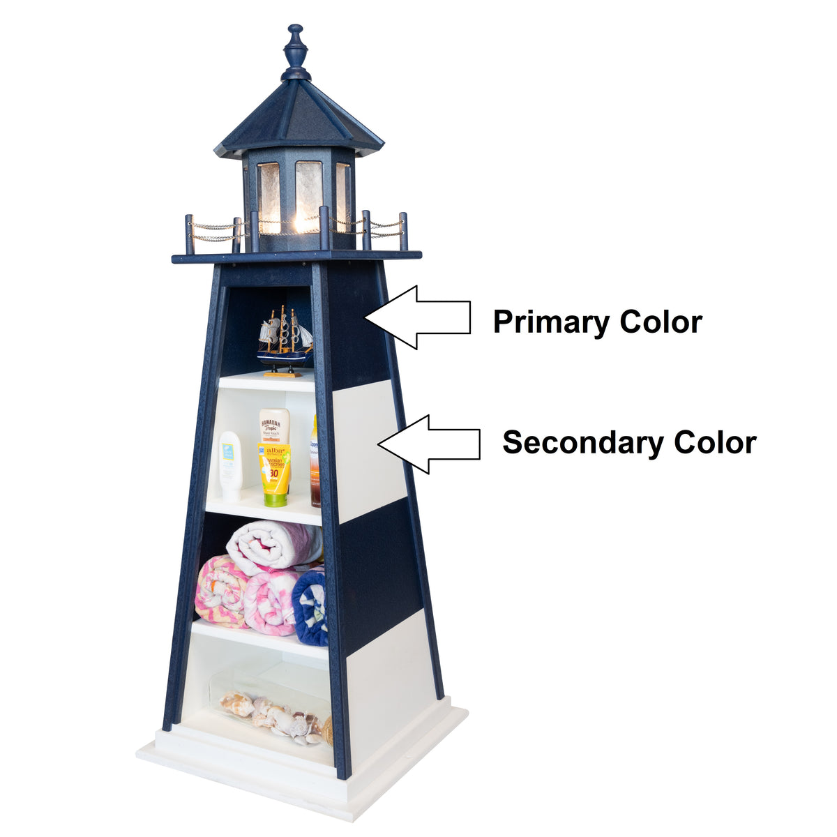 Amish-Made Nautical Lighthouse Shaped Shelves | Amish Furniture Market